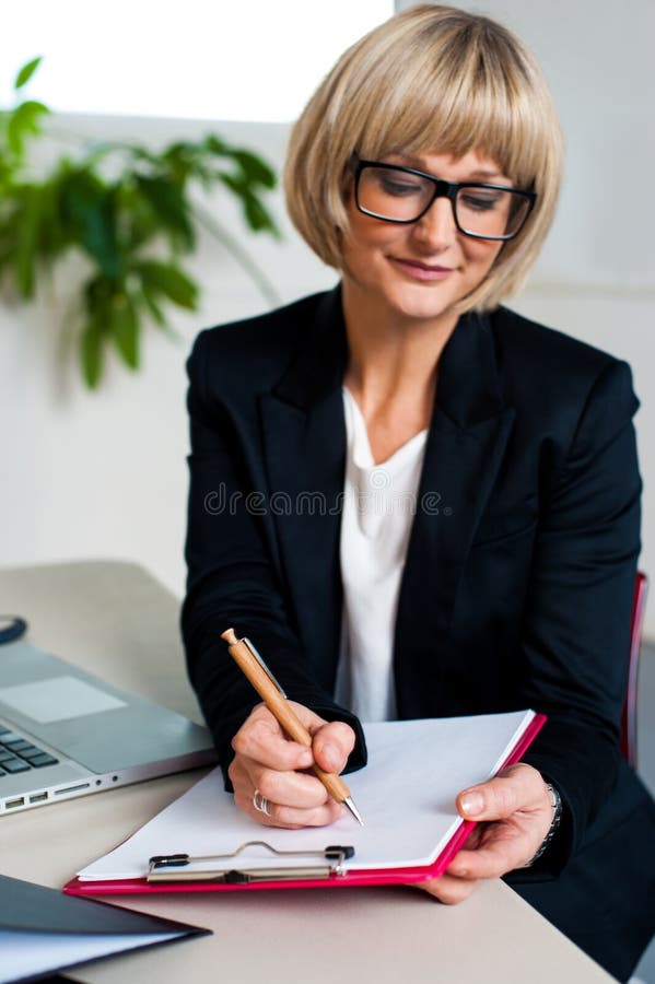 Secretary Jotting Down Notes and Instructions Stock Image - Image of ...