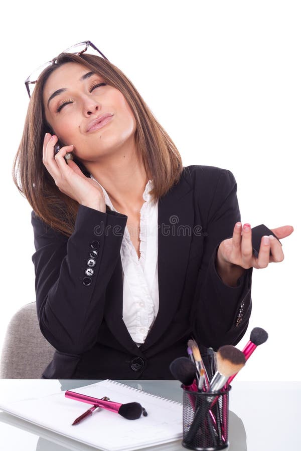 Secretary in the Make-up Work Stock Photo - Image of female, attractive ...