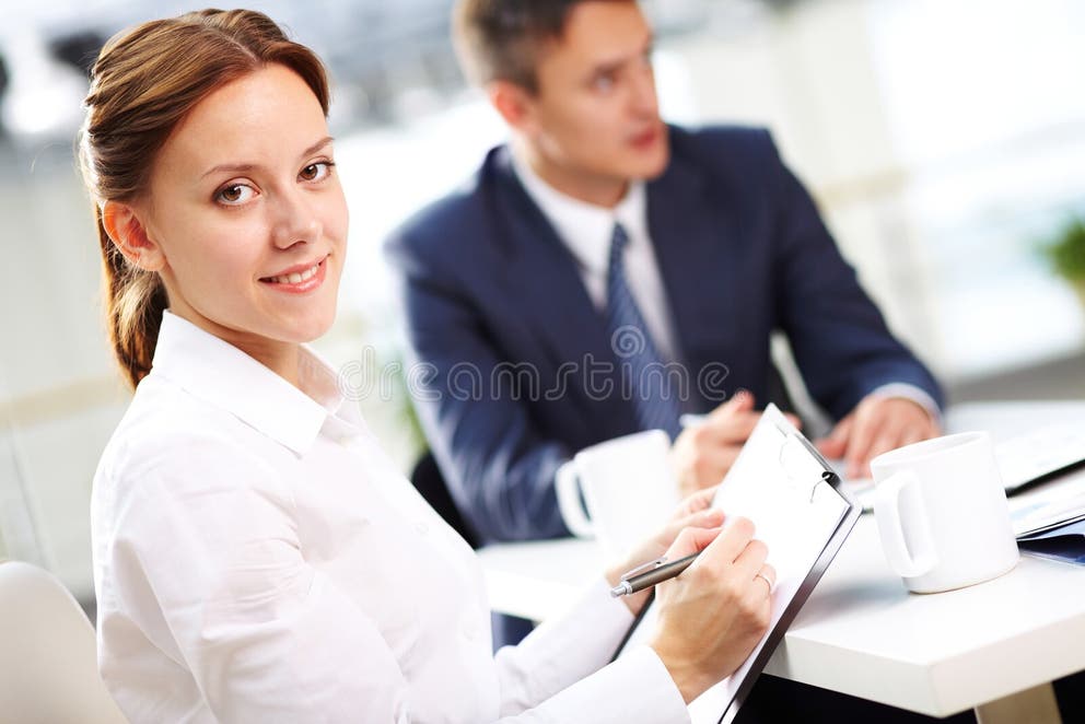 Secretary with notes stock photo. Image of business, charming - 24515274