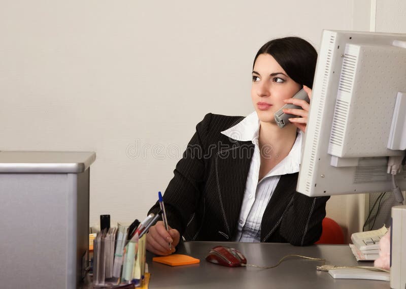 Secretary in a office stock photo. Image of entrepreneur - 17725960