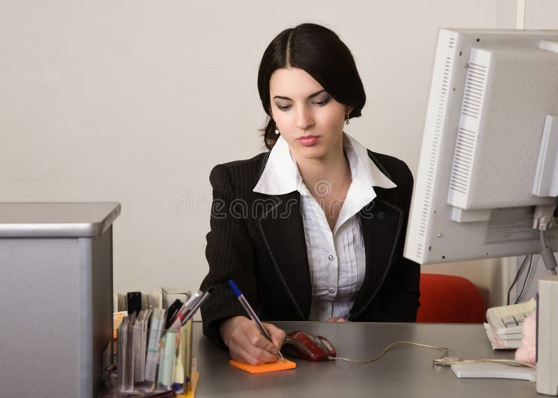 Secretary in a office stock image. Image of beauty, entrepreneur - 17738757