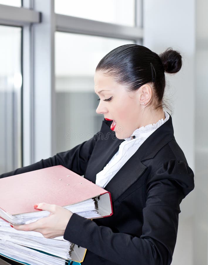 Secretary in the office stock image. Image of overload - 24459681