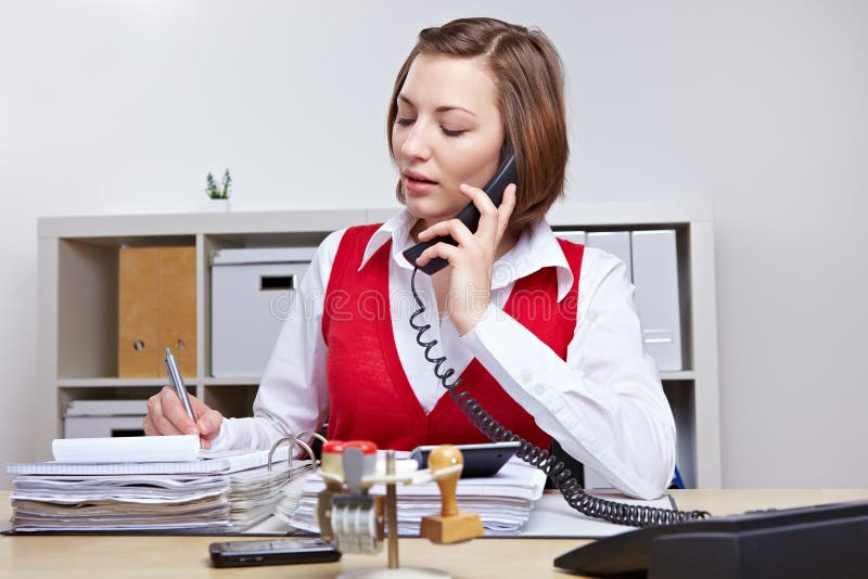 Secretary in Office Taking Notes Stock Photo - Image of attractive ...