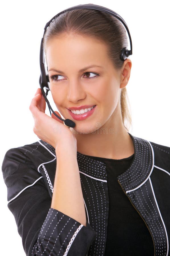 Beautiful Customer Service Operator Woman with Headset Stock Image ...