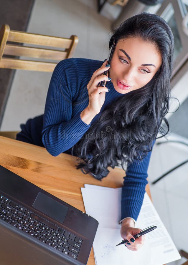 Secretary on the phone stock photo. Image of adult, hand - 33678768