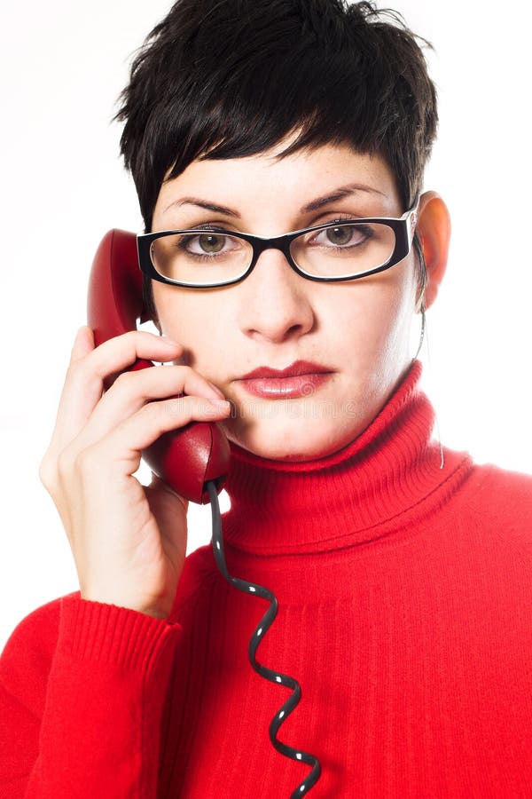 Secretary in red stock image. Image of online, help, corporate - 835143