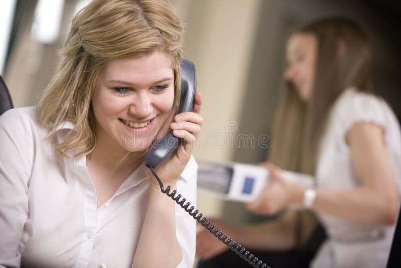 Secretary Taking Notes Over the Phone Stock Image - Image of help ...