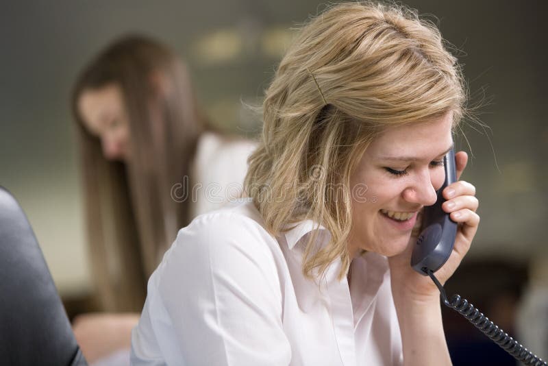 Secretary Taking Notes Over the Phone Stock Image - Image of happy ...