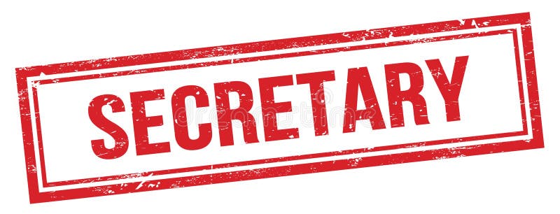 SECRETARY Text on Red Grungy Vintage Stamp Stock Illustration ...