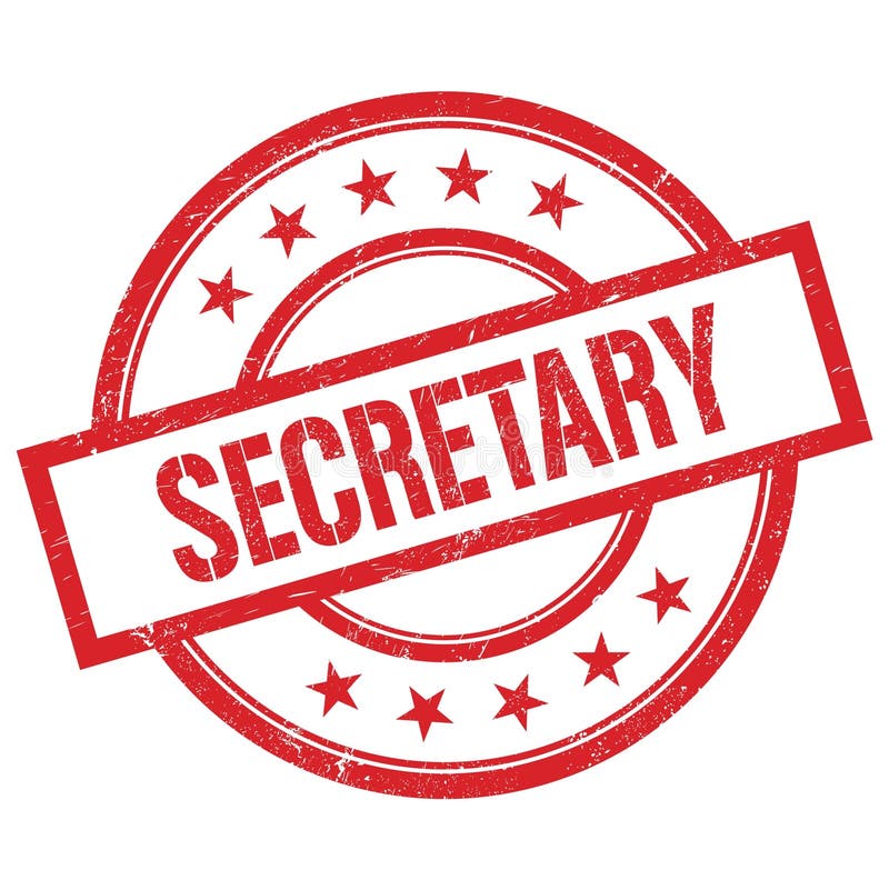 SECRETARY Text Written on Red Vintage Round Stamp Stock Illustration ...