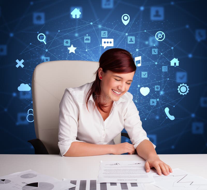Secretary Work with Multitask Concept Stock Image - Image of bookkeeper ...