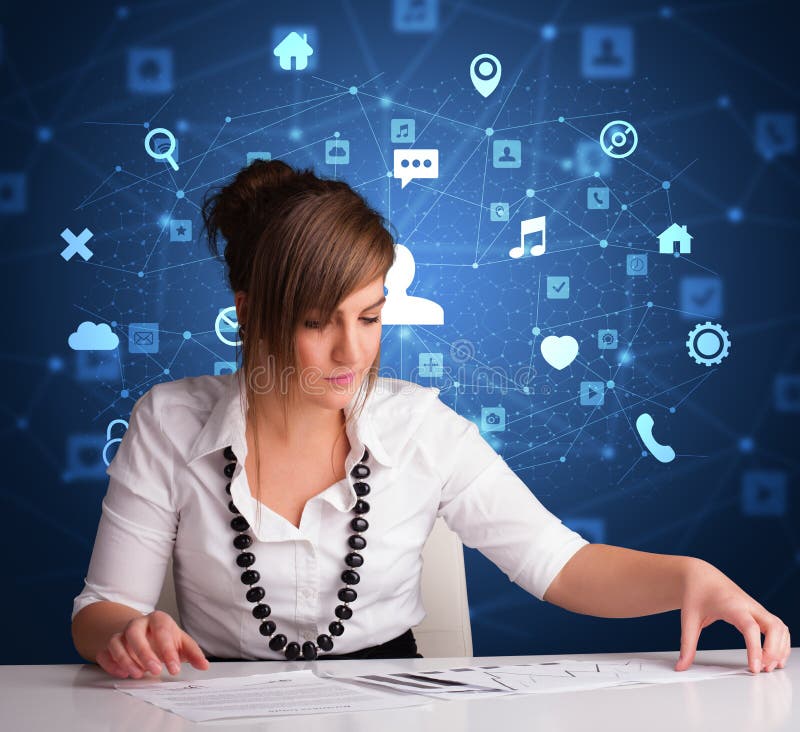 Secretary Work with Multitask Concept Stock Photo - Image of concept ...