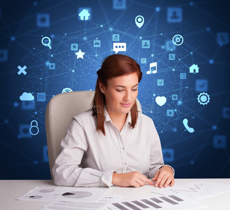 Secretary Work with Multitask Concept Stock Photo - Image of ...