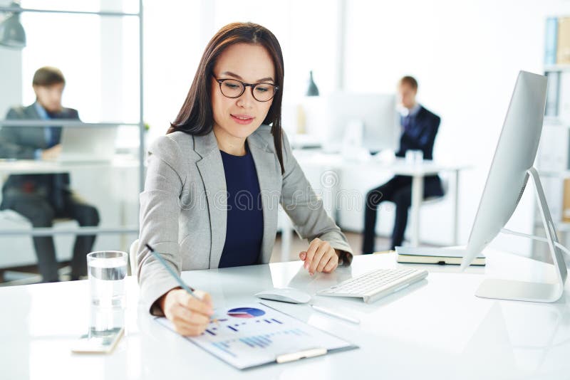 Secretary at work stock photo. Image of business, employee - 66984988