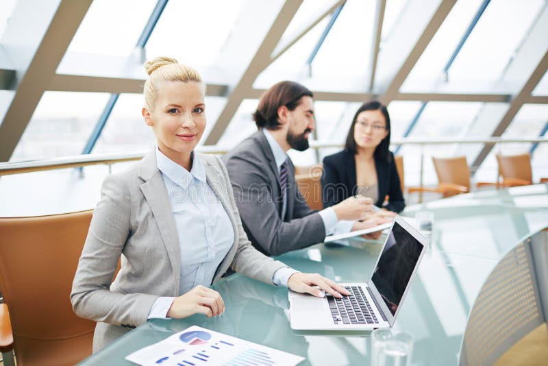 Secretary at work stock image. Image of women, pretty - 66009389