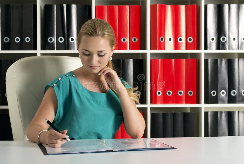 Secretary at work stock image. Image of career, work - 31905083