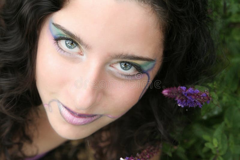 Secretively stock image. Image of beautiful, face, purple - 20317705