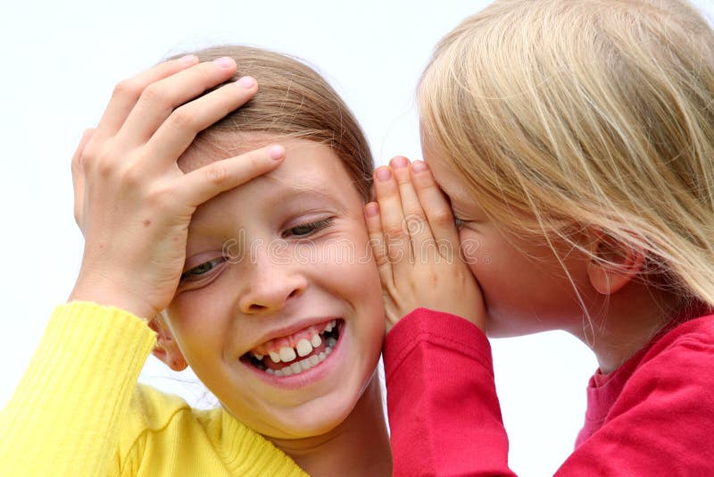 Kids Whispering, 5 and 6 Years Stock Photo - Image of funny, face: 7395692