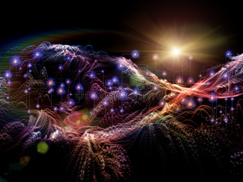 Secrets of Virtual World stock illustration. Illustration of glow ...