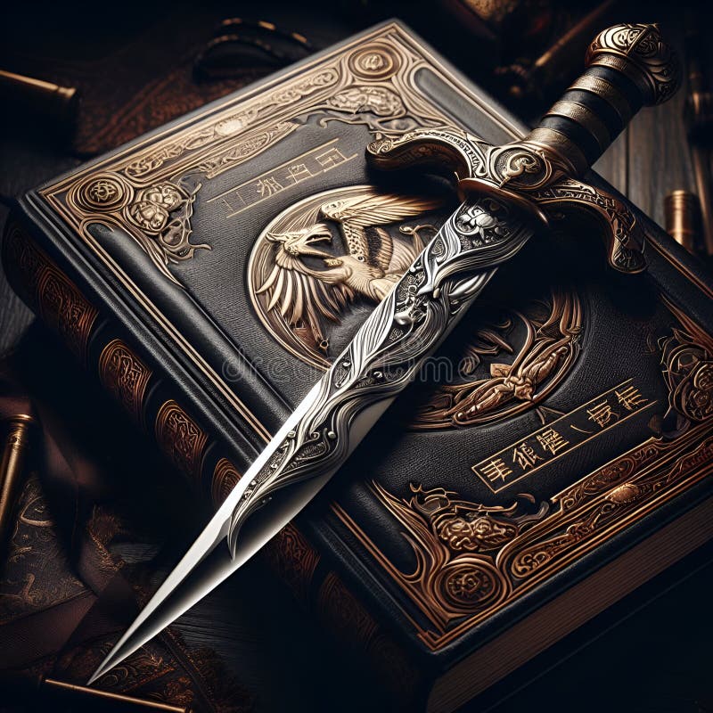 Magic Sword on the Magic Scroll. Stock Illustration - Illustration of ...