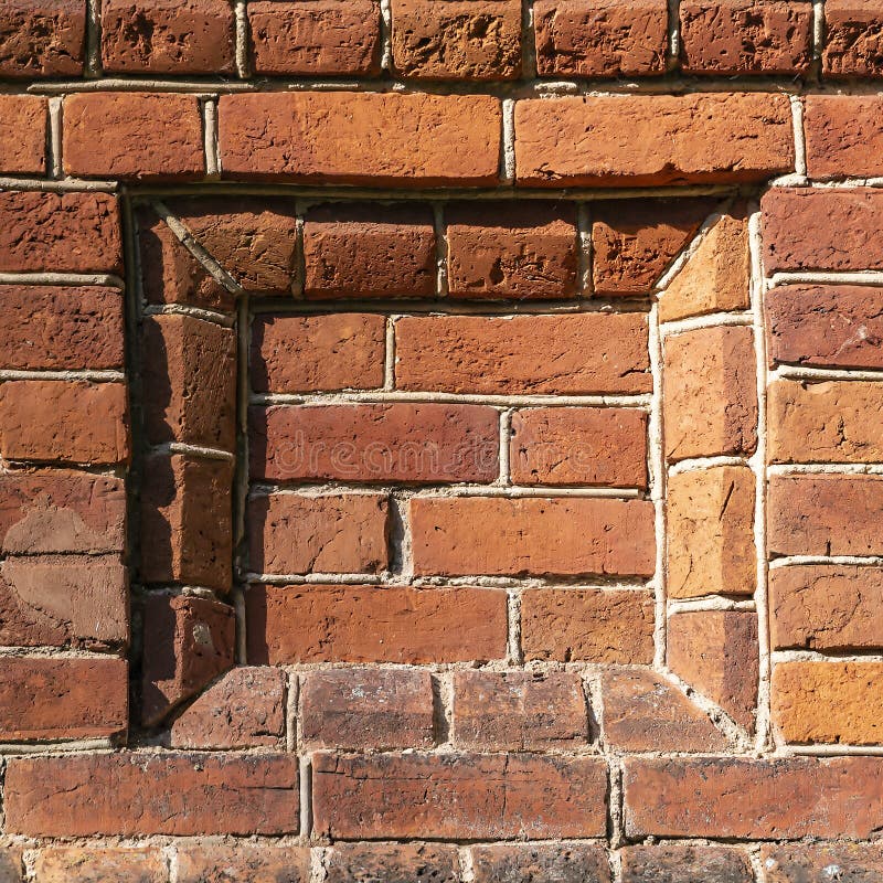 A Section of a Brick Wall with a Frame Stock Photo - Image of modern ...