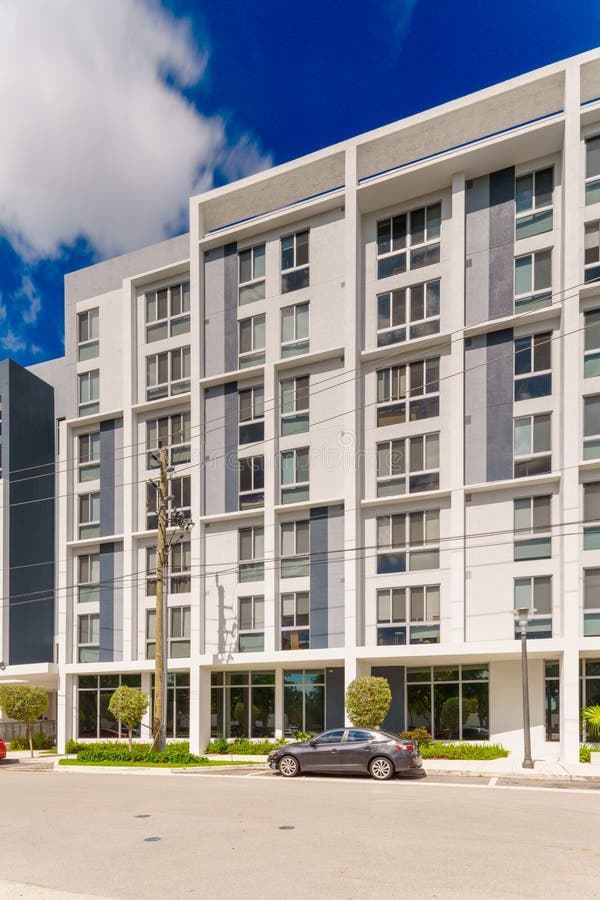 Section of a Building with Rectangle and Square Shape Designs. Shot ...