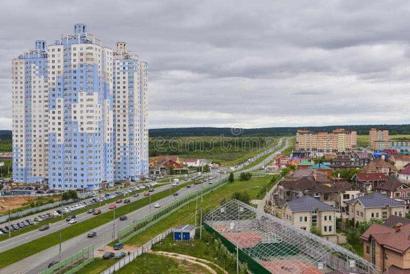 Section of a Bypass Road with a Bend and an Overpass in Perm, Russia ...