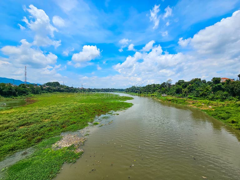 Section of the Citarum River Basin Stock Image - Image of cities, plant ...