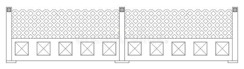 2 Section of 2D Decorative Fencing Drawing. Stock Illustration ...
