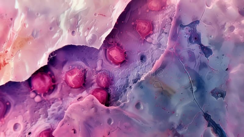 A Section of Damaged Tissue Under a Microscope with Hordes of ...