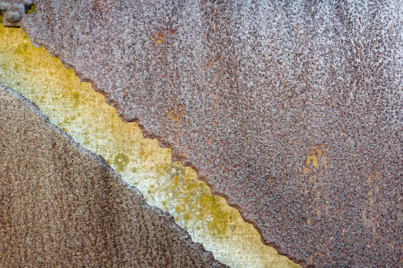 A Section of a Diagonal Cut through a Rusty Metal Plate Stock Photo ...