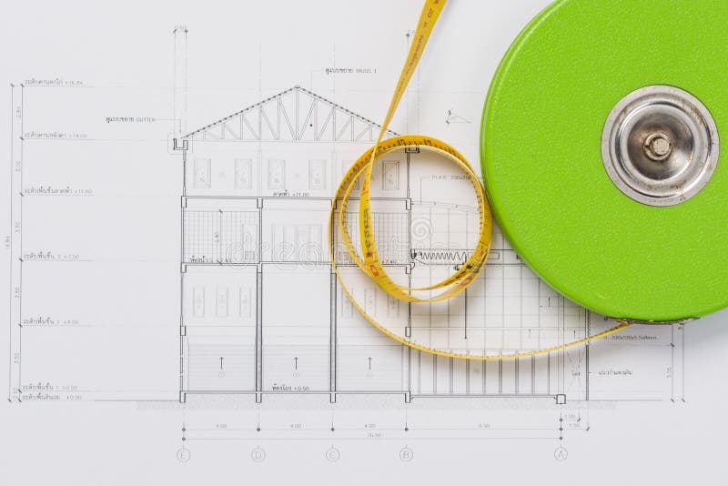 Section Drawing Designed Building. Stock Image - Image of architecture ...