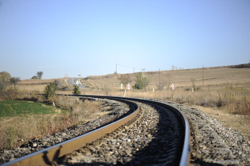 Railway in rural areas stock photo. Image of damp, mountainside - 130438512