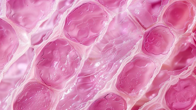 A Section of Epithelial Tissue with Smooth Flat Cells Tightly Packed ...