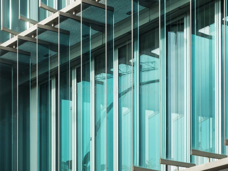 Section of a Glass Facade in Berlin Stock Photo - Image of safety ...