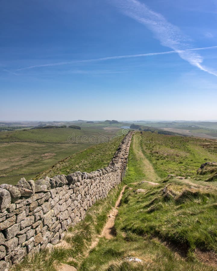 A Section of Hadrian`s Wall, an Ancient Roman Defensive Fortification ...
