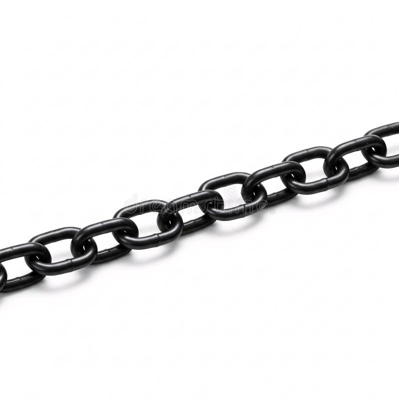 A Section of a Heavy Black Metal Chain, Isolated Stock Illustration ...