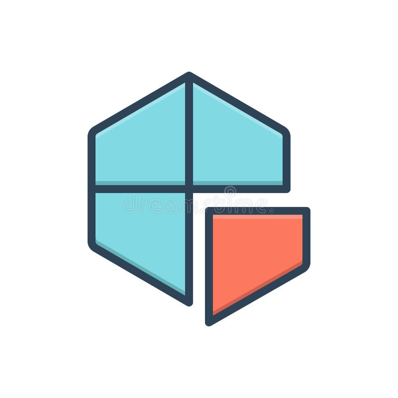 Color Illustration Icon for Section, Division and Portion Stock ...