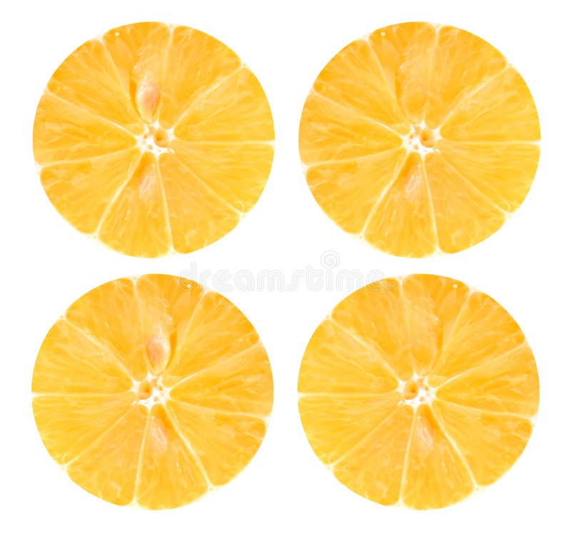 Section Lemon with Details on White Background Stock Photo - Image of ...