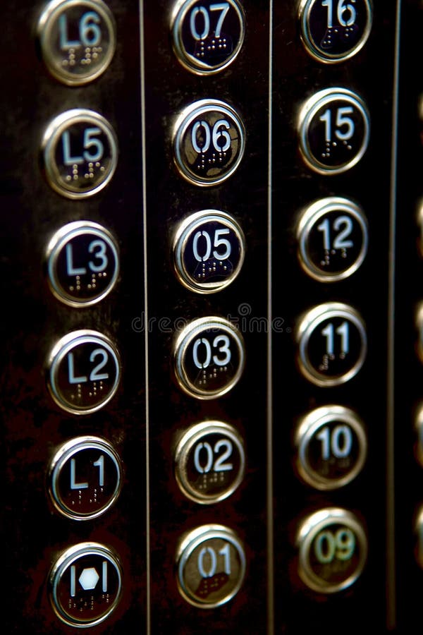 A Section of Lift Floor Destination Selector, Illuminated in Luxurious ...