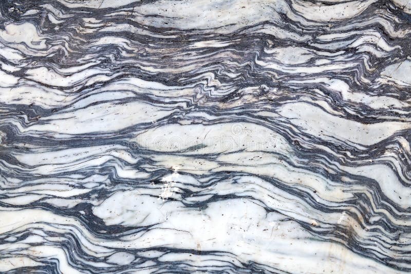 Section of a Marble Slab with a Wavy Texture in Black and White Stock ...