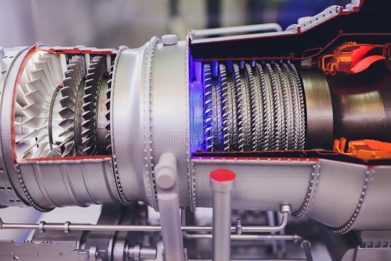 Section Model of a Historic Jet Engine. Stock Photo - Image of aircraft ...