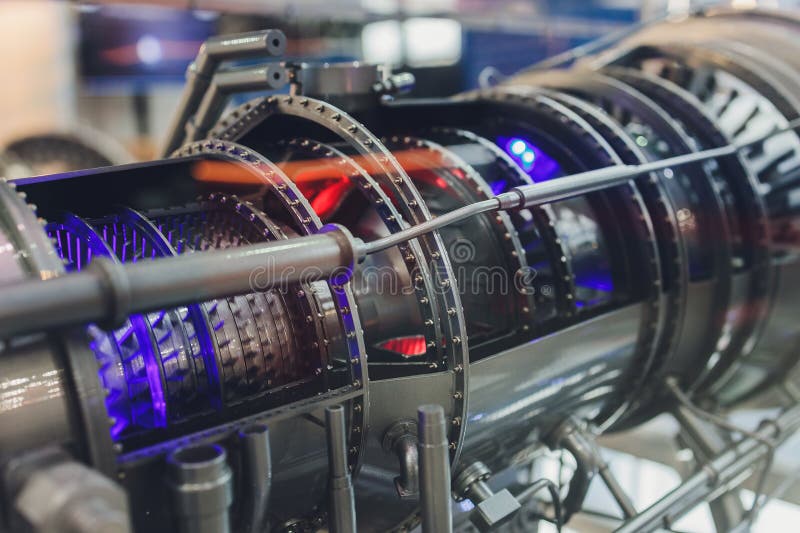 Section Model of a Historic Jet Engine. Stock Photo - Image of ...