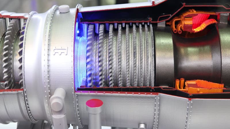 Section Model of a Historic Jet Engine. Stock Footage - Video of metal ...