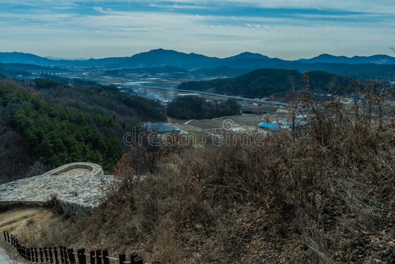 Section of Mountain Forest Wall Stock Image - Image of ojeongsan, mount ...