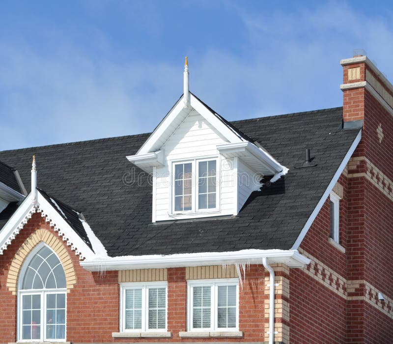 Section of a new house stock image. Image of windows, winter - 8307499