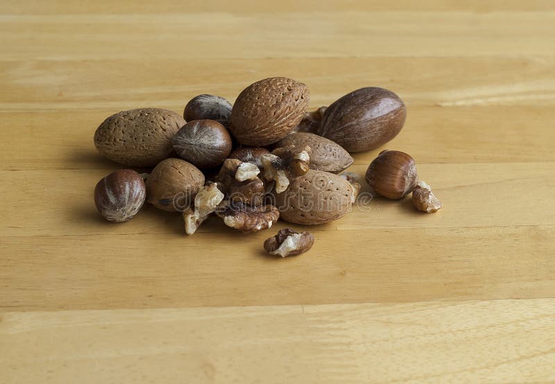 Section of Nuts on a Kitchen Table Stock Image - Image of closeup ...