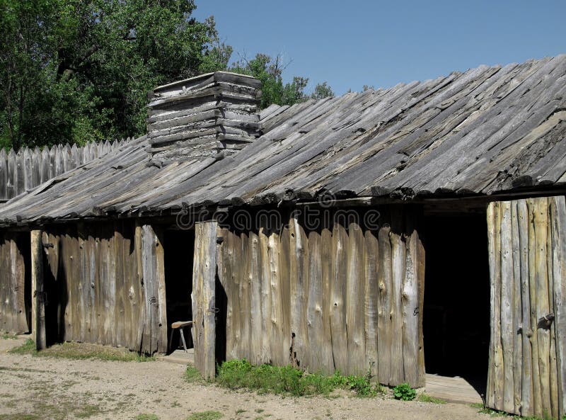 Section of an Old Log Fort. Stock Photo - Image of historic, wooden ...