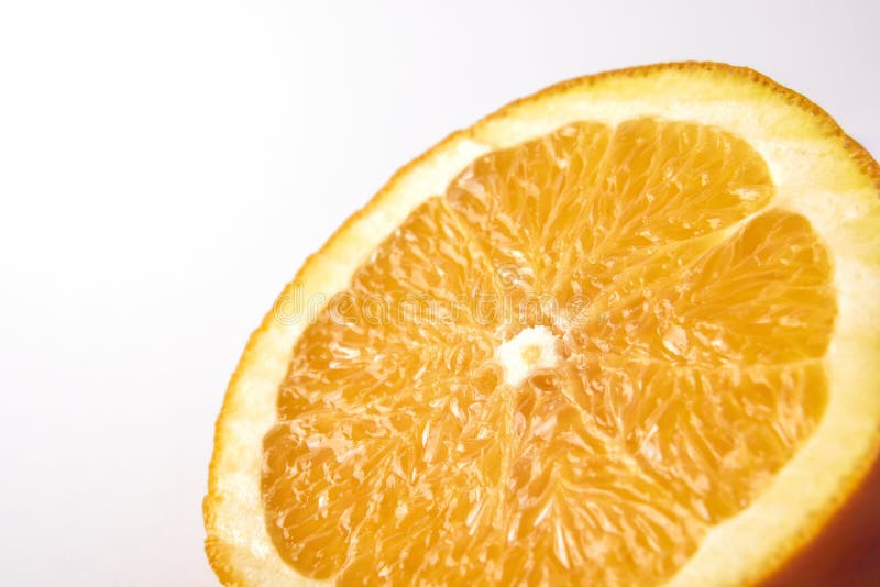 Section of Orange Isolated on White Stock Image - Image of pulp ...