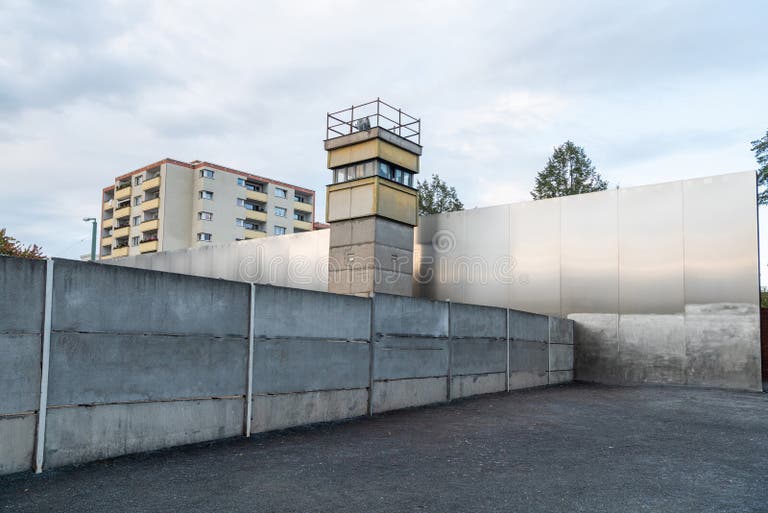 Section of the Original Berlin Wall with a Watchtower, in Berlin Stock ...
